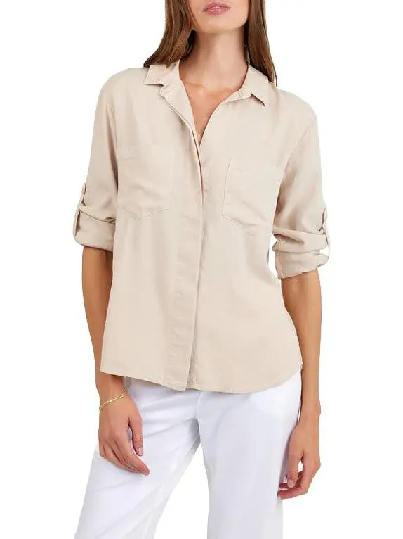 Bella Dahl Split Back Button-up Shirt - Linen Sand