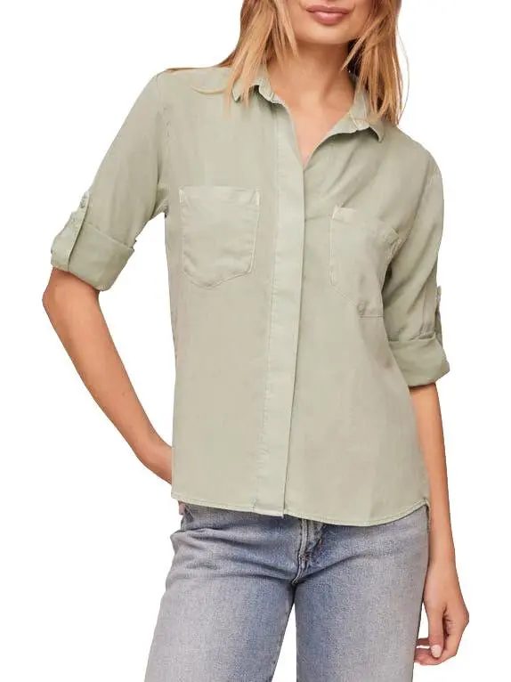 Bella Dahl Split Back Button-up Shirt - Oasis Gree