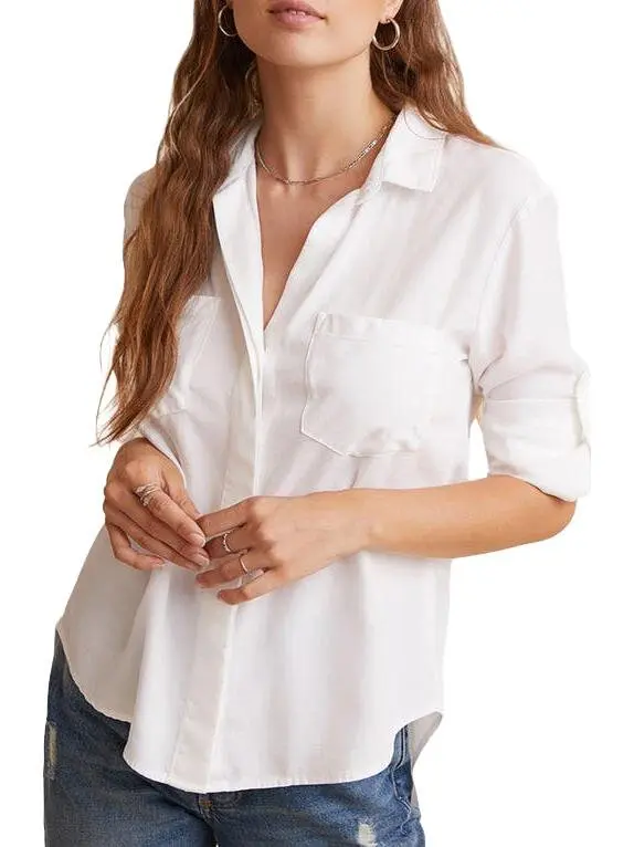 Bella Dahl Split Back Button-up Shirt - White