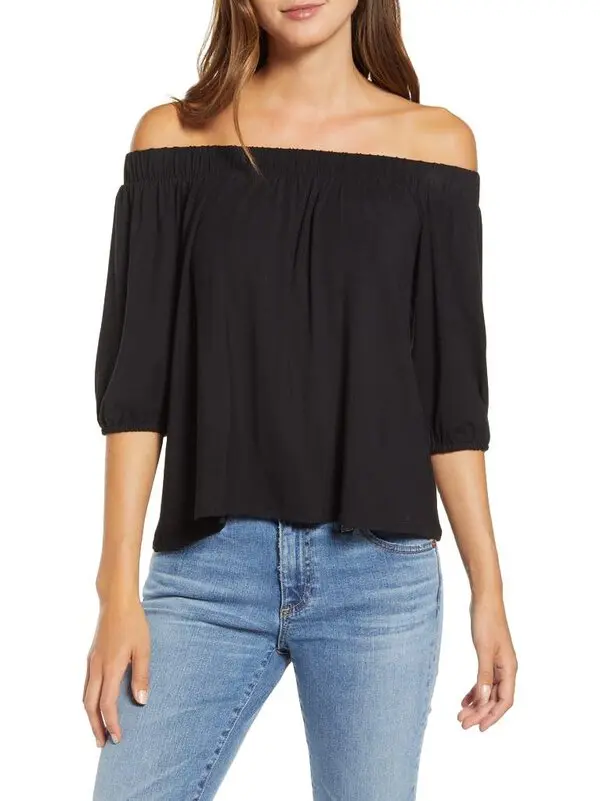 Loveappella Off-the-shoulder Top - Blk