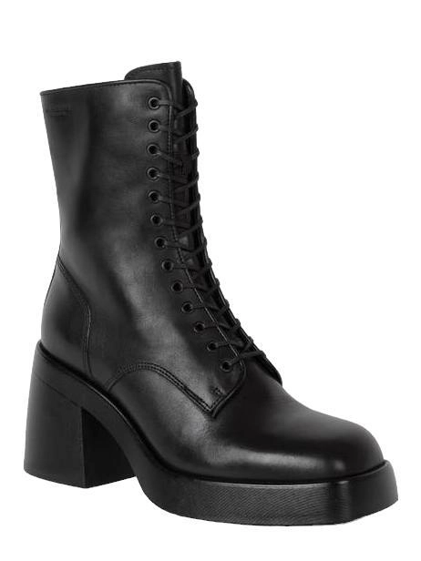 VAGABOND SHOEMAKERS Brooke Combat Boot - Black Leather