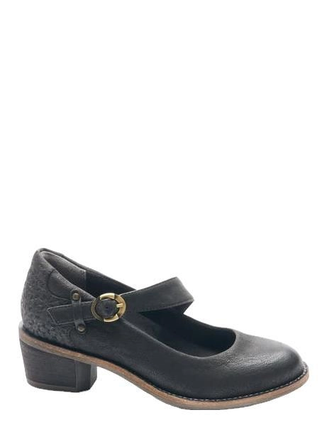 HALSA FOOTWEAR Mia Mary Jane Pump - Black Leather