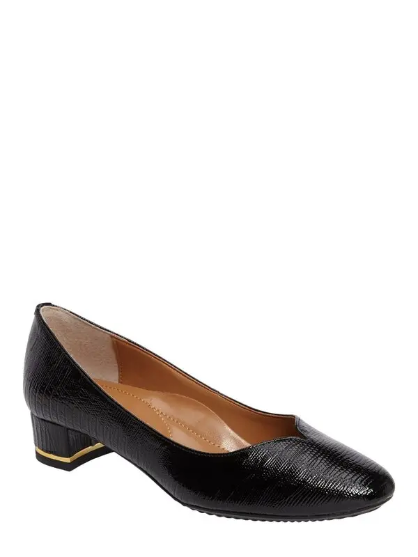 J. Reneé Bambalina Block Heel Pump - Black Faux Leather