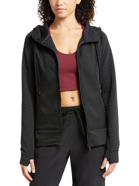 Zella Zen Ottoman Full Zip Hoodie - Black