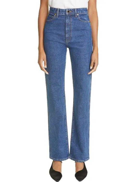 Khaite The Danielle High Waist Straight Leg Jeans - Montgomery Stretch