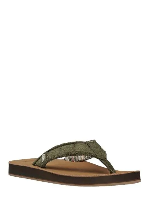 Sanuk Fraid Not Flip Flops - Dark Olive
