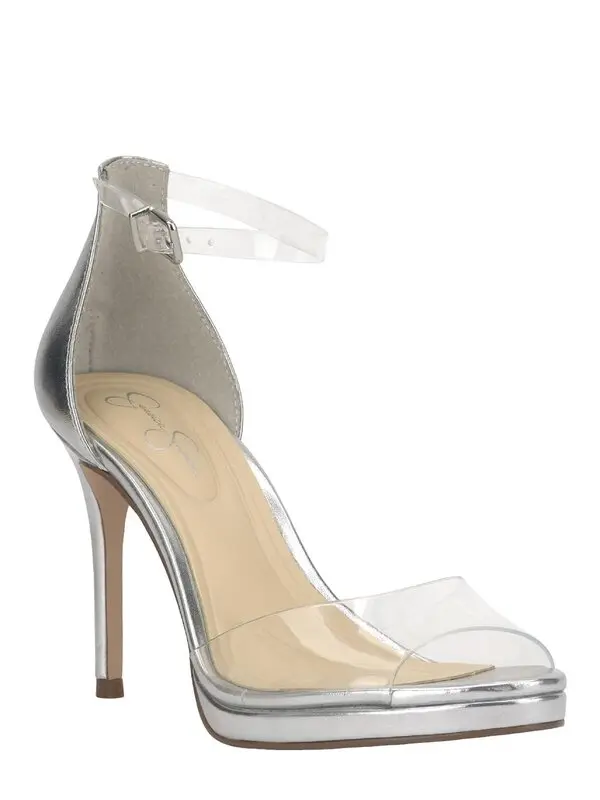 Jessica Simpson Ankle Strap Sandal - Silver/clear