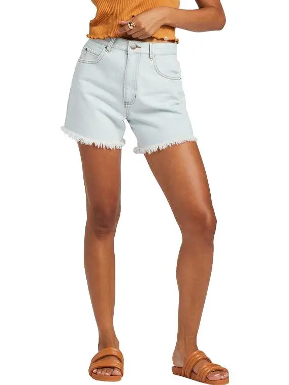 BILLABONG High Waisted Denim Shorts - Light Blue