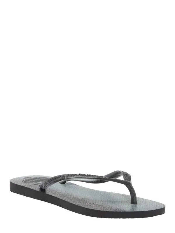 Havaianas Ombré Slim Gloss Flip Flop - Black/black