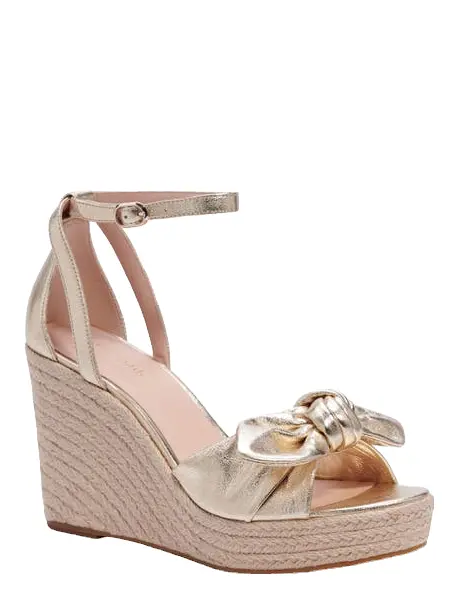 Kate Spade New York Tianna Espadrille Wedge Sandal - Pale Gold Leather