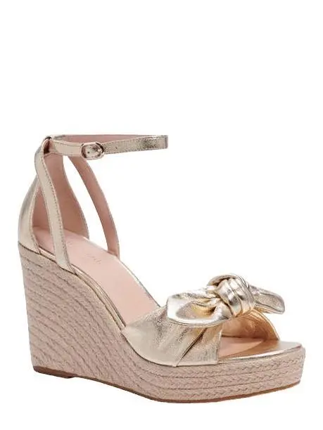 Kate Spade New York Tianna Espadrille Wedge Sandal - Pale Gold Leather