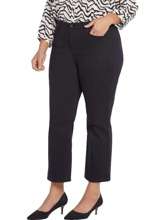 NYDJ Piper Relaxed Crop Straight Leg Jeans - Black