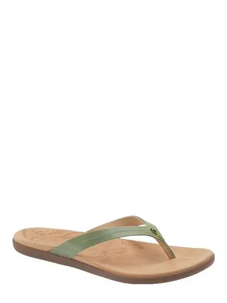 Olukai Honu Flip Flop - Green Olive/golden Sand
