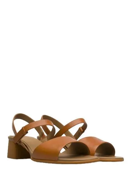 Camper Katie Block Heel Sandal - Medium Brown