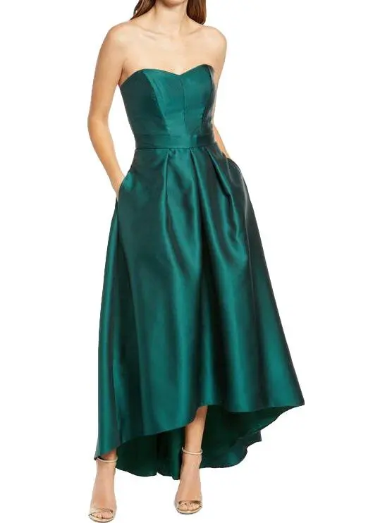 Alfred Sung Strapless High-low Ballgown - Hunter