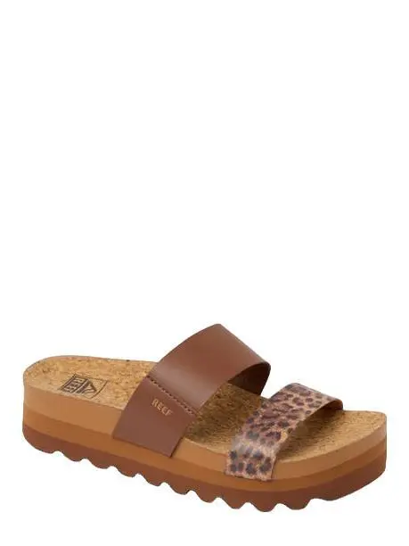 Reef Cushion Vista Hi Slide Sandal - Brown/leopard
