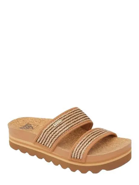 Reef Cushion Vista Hi Slide Sandal - Chocolate Raffia