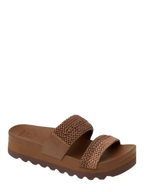 Reef Cushion Vista Hi Slide Sandal - Chocolate/tan Braid