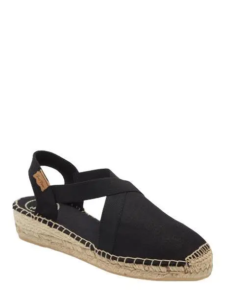 TONI PONS Verona Espadrille Wedge - Black Fabric