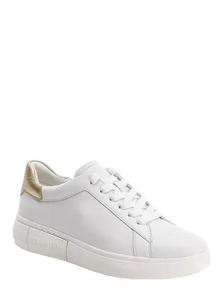 Kate Spade New York Lift Platform Sneakers - Optic White/pale Gold Leather