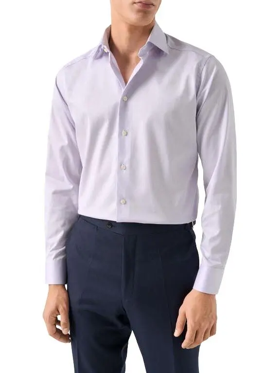 Eton Signature Contemporary Fit Cotton Twill Dress Shirt - Medium Purple