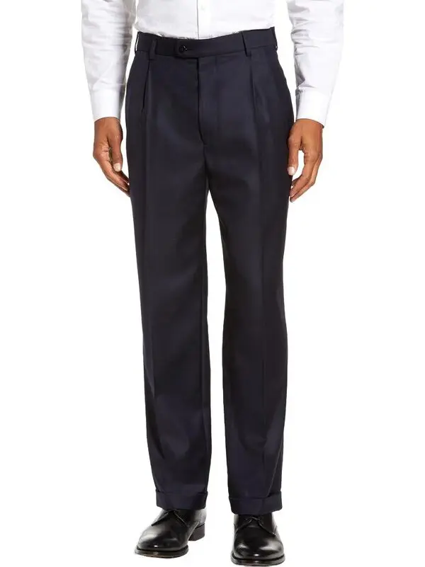 Zanella Bennett Straight Leg Pleated Trousers - Blue 0