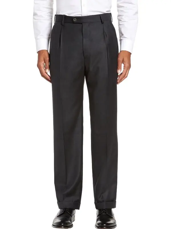 Zanella Bennett Straight Leg Pleated Trousers - Dark Grey1