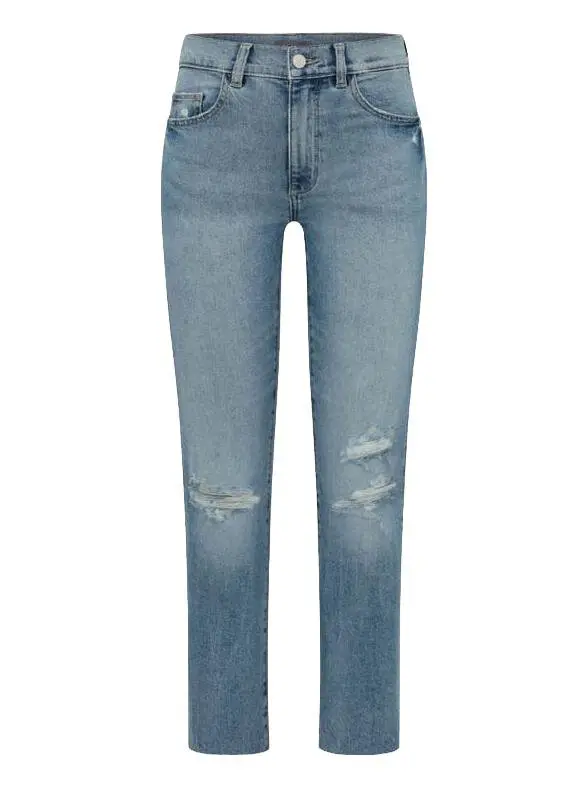 DL1961 Patti Ankle Straight Leg Jeans - Droplet Distressed