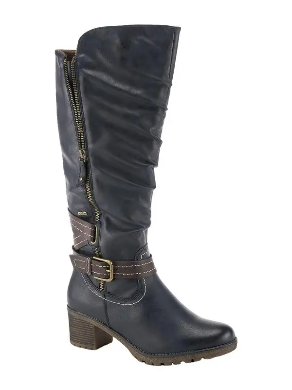 SPRING STEP SHOES Gemisola Knee High Boots - Navy Synthetic