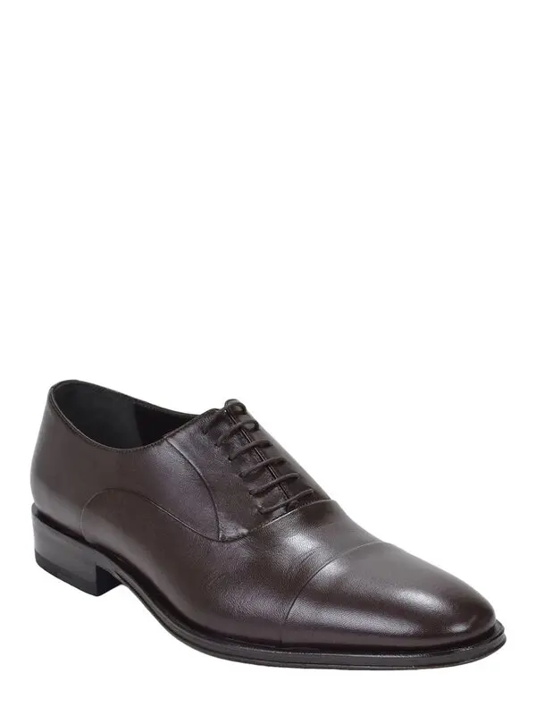 Bruno Magli Maioco Cap Toe Oxford - Dark Brown Leather