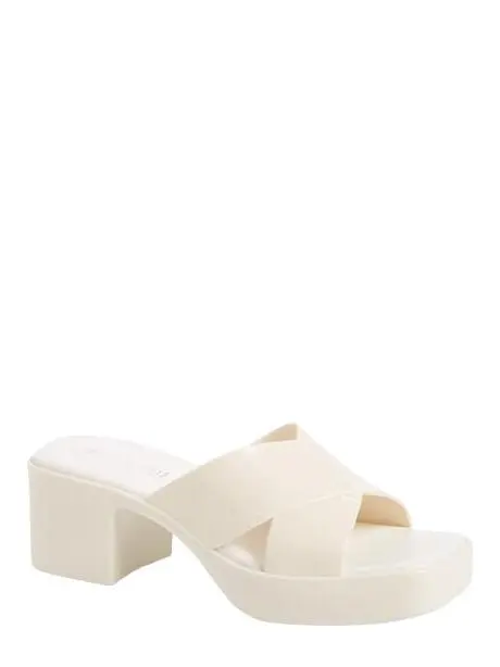 Jeffrey Campbell Platform Sandal - Cream Shiny