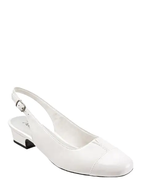 Trotters Dea Leather Slingbacks - White