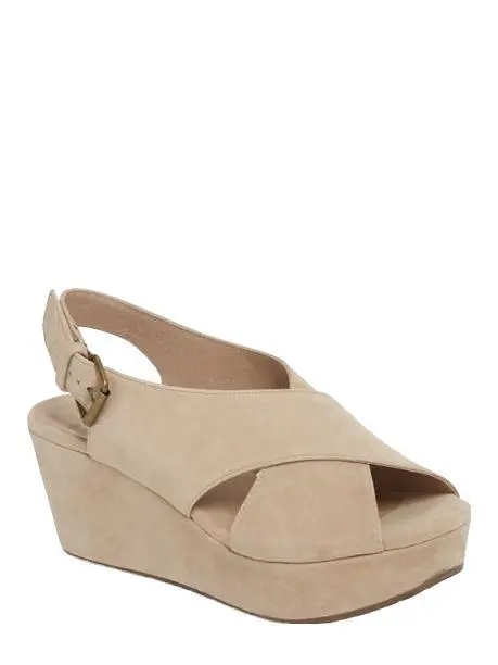 CHOCOLAT BLU Wim Platform Wedge Sandal - Taupe Suede