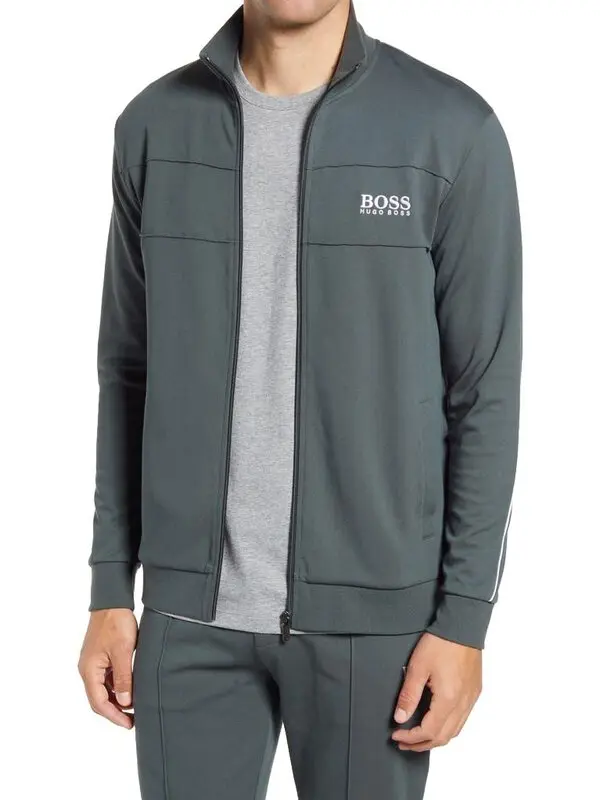 BOSS Track Jacket Zip Up - Dark Green