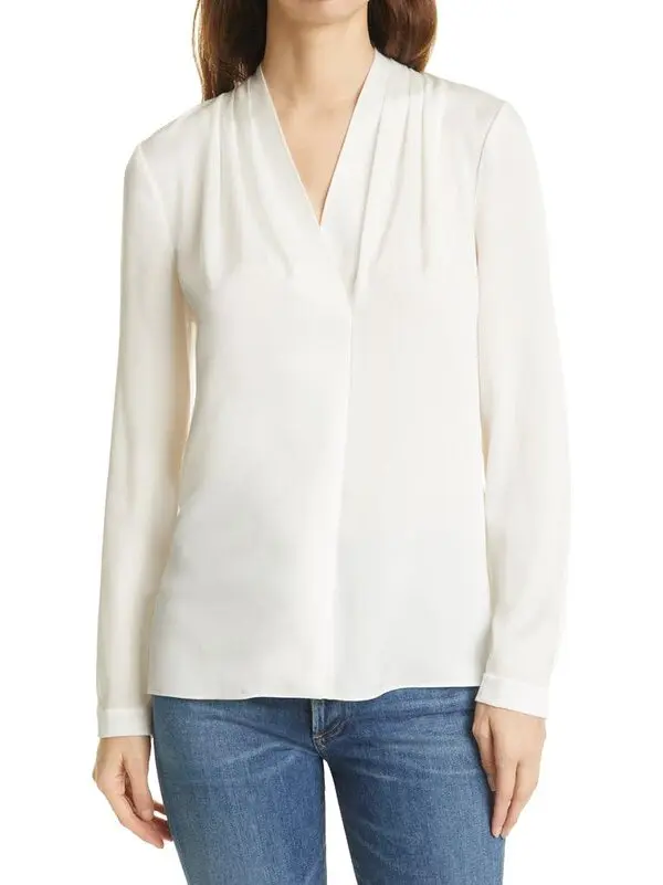 Kobi Halperin Nellie Stretch Silk Georgette Top - Ivory