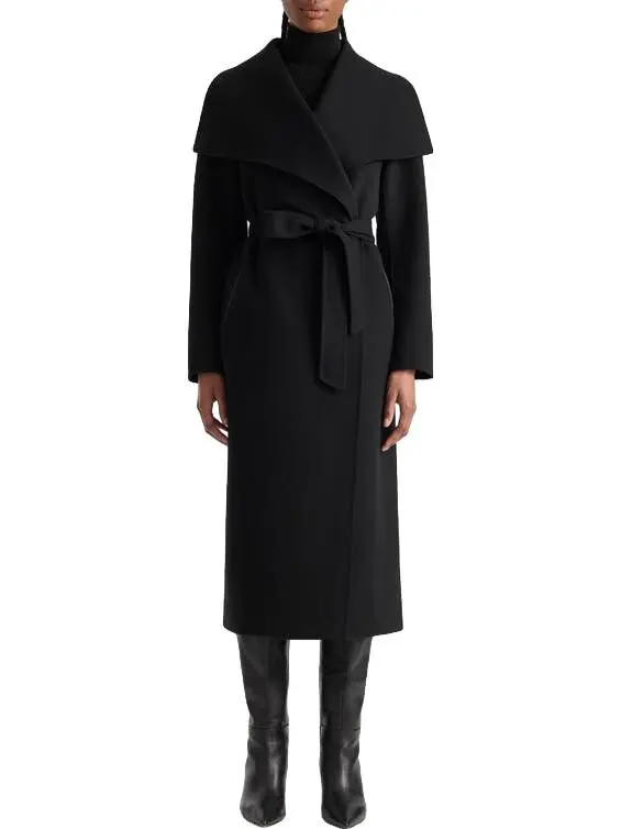 Mackage Mai Wool Wrap Coat - Black-cream