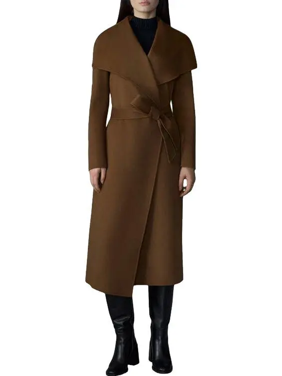 Mackage Mai Wool Wrap Coat - Earth Brown