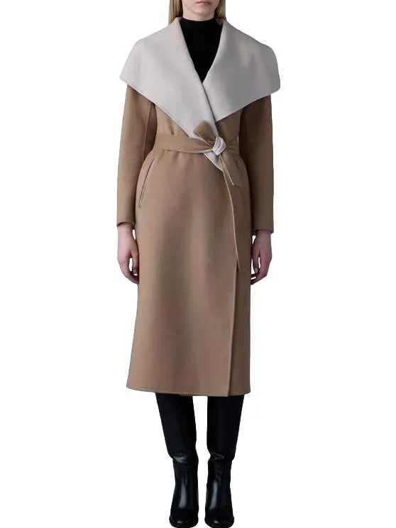 Mackage Mai Wool Wrap Coat - Light Camel-trench
