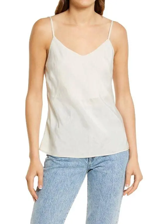 Ag Scarlet Matte Satin Camisole - White Cream