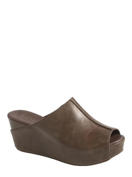 CHOCOLAT BLU Wynn Peep Toe Mule - Brown Leather