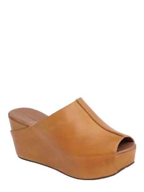 CHOCOLAT BLU Wynn Peep Toe Mule - Camel Leather