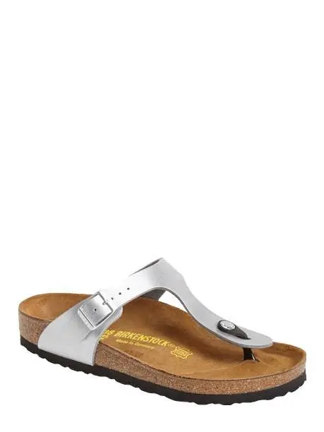 BIRKENSTOCK Gizeh Birko-flor Sandal - Silver