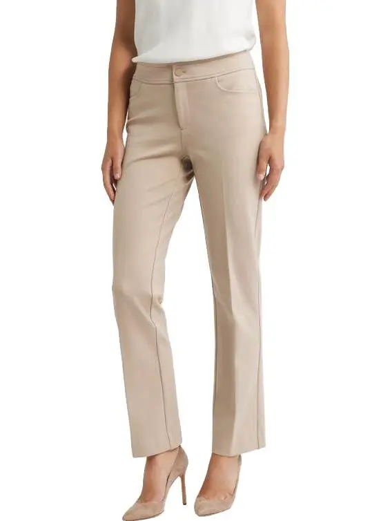 Anne Klein Compression Flare Leg Ponte Pants - Latte