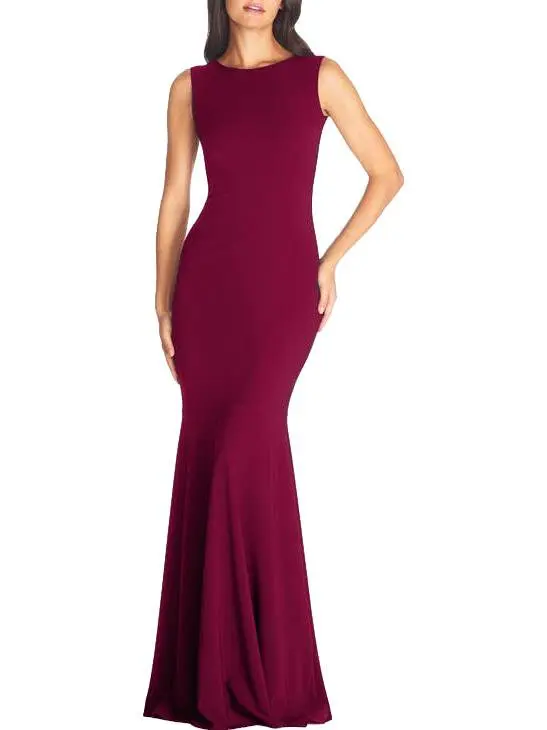 Dress The Population Leighton Mermaid Gown - Dark Magenta