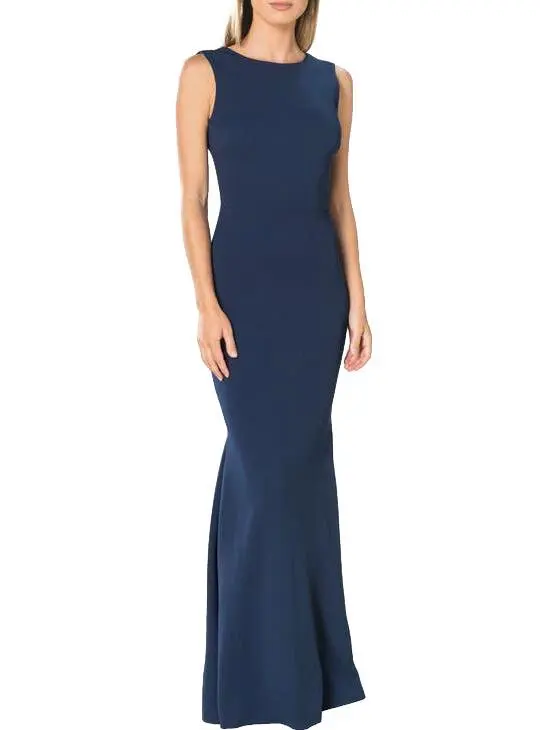Dress The Population Leighton Mermaid Gown - Peacock Blue