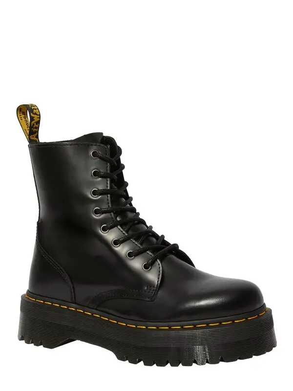 Dr. Martens Jadon Platform Boot - Black Polished Smooth