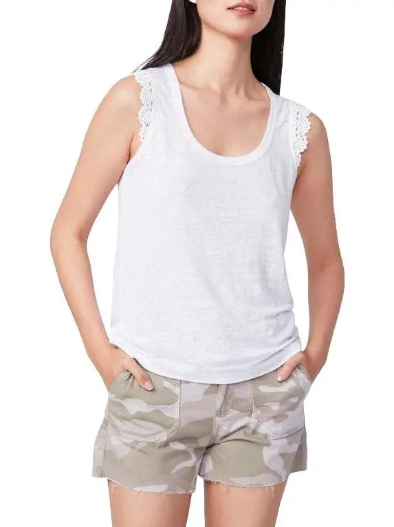 Paige Chrissy Crochet Linen Tank - White