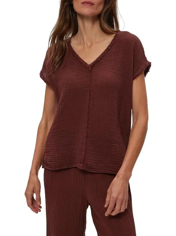 Michael Stars Draya V-neck T-shirt - Espresso
