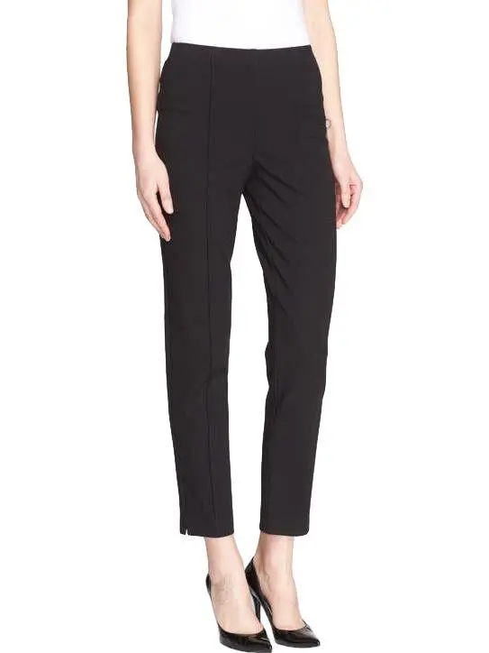 St. John Collection Ponte Knit Ankle Pants - Caviar