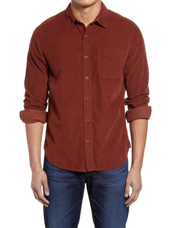 Ag Colton Corduroy Button-up Shirt - Fired Copper